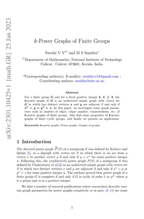 pdf k power graphs of finite groups