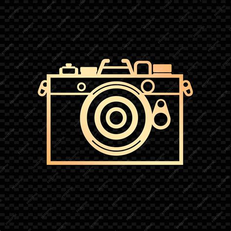 Premium Psd A Camera With A Gold Frame On A Black Background