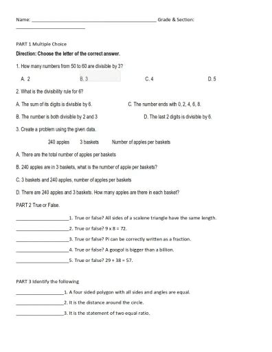 Edform Sample Test Interactive Worksheet Edform