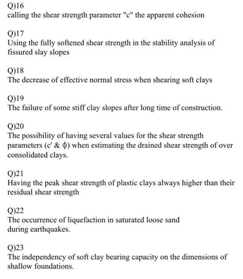 Q1 Residual Shear Strength Of Plastic Clays Less