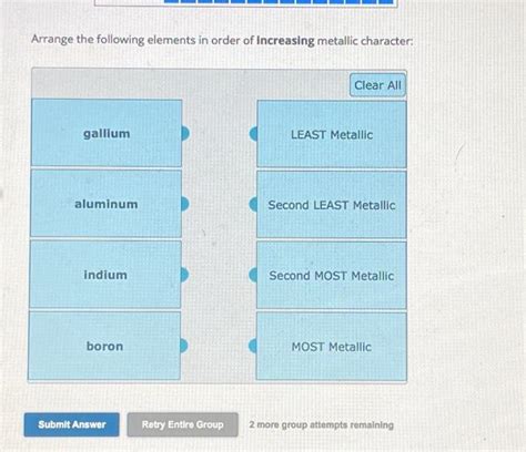 Solved Arrange The Following Elements In Order Of Increasing