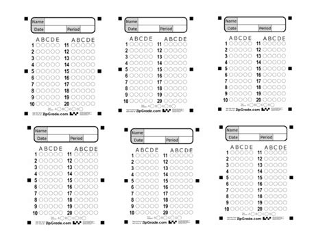 Zip Grade Template Pdf