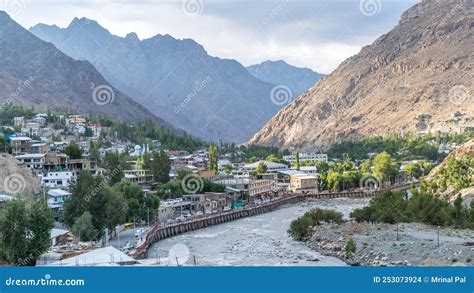 Kargil City From The Outskirts Kargil Jammu Kashmir India Stock
