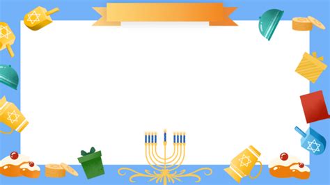Hanukkah Cartoon Style Border Hanukkah Cartoon Style Horizontal