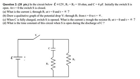 Solved Question 2 20 Pts In The Circuit Below € 12v Ru Rz 10