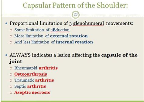 Capsular Patterns Flashcards Quizlet