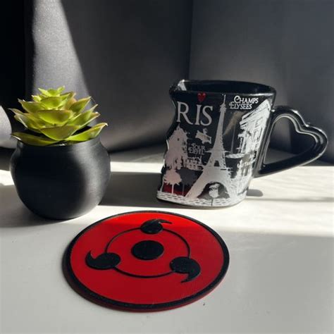 🍹 Sharingan Three Tomoe Coaster・free Stl File For 3d Printing・cults