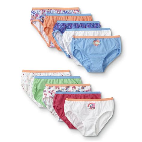 Hanes Girls 10 Pack Low Rise Brief Panties Assorted