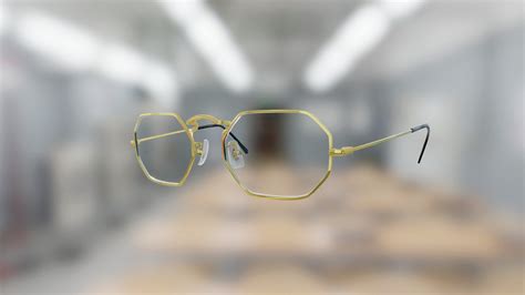 Generic Hexagonal Glasses Gold 3d Model By Virtry Teams 51fad3a