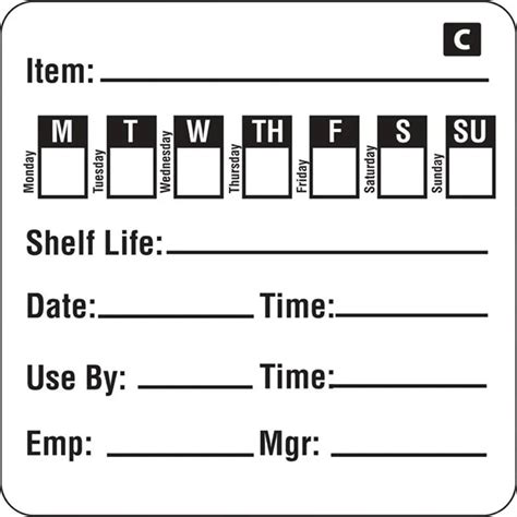 Hygiplas Freezable Food Prep Label 75mm X 75mm 500 Lpr