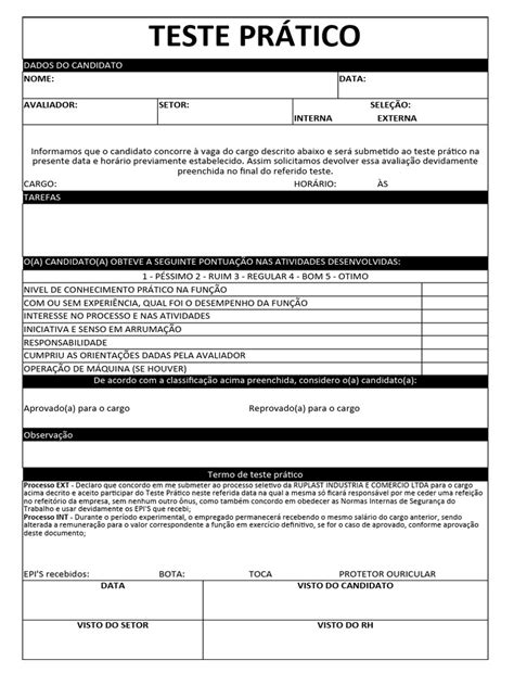 Formulario Teste Pratico Pdf