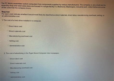 Solved The Pc Works Assembles Custom Computers From