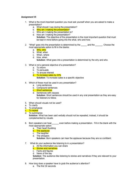 Assignment Vi Correct Pdf Human Communication