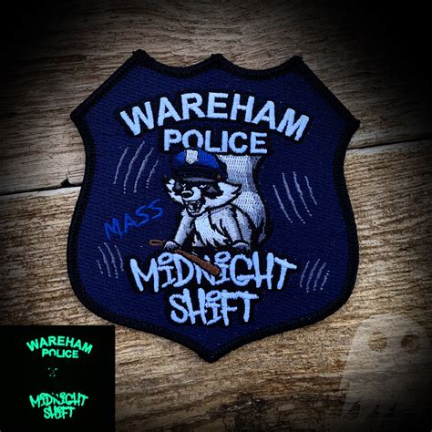 Authentic Wareham Ma Pd Midnight Shift Patch Glow In The Dark