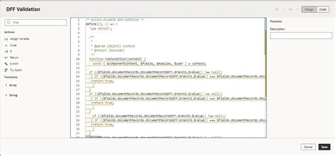 Creating A Validation For Dff Fields In Document Of Record Using Visual