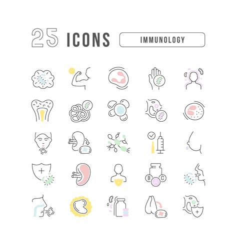 Set Of Linear Icons Of Immunology 10562762 Vector Art At Vecteezy