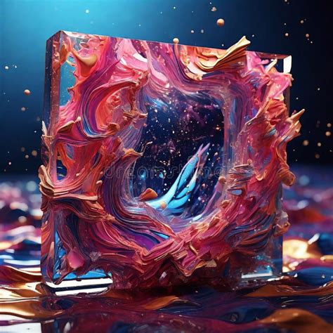 Geometric Abstraction Deep 3d Depth Effect Bright Fragments Of Broken