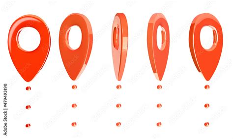 Set Of Red Rotation Location Mark Map Pointer Pin Location Point Symbol Sprites For Animation