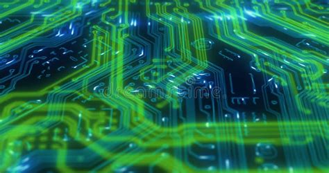 Circuit Board 3d Light Design And Pattern Of Futuristic Cyber Security Or Digital Programming