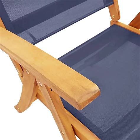 Folding Garden Chairs 4 Pcs Solid Wood Acacia And Textilene Cushion