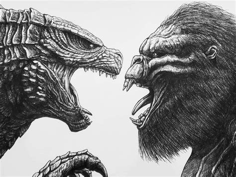 Godzilla Face Sketch