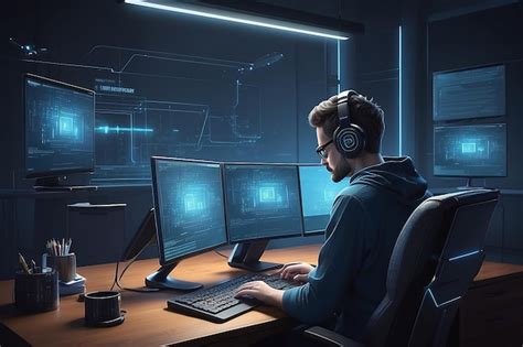 premium ai image programming concept illustration