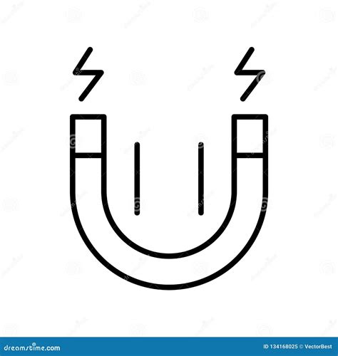 Magnet Icon Vector Isolated On White Background Magnet Sign Thin Line Design Elements In