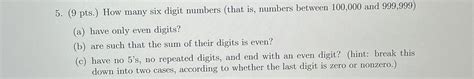 solved 9 ﻿pts ﻿how many six digit numbers that is