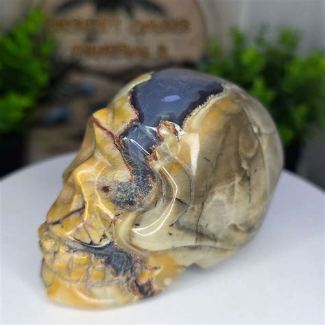 Volcano Agate Skull Stunning Hand Carved Design