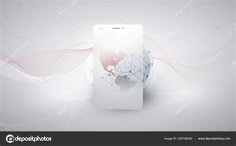 Cloud Computing Design Concept Earth Globe Mobile Device Digital Network Stock Vector By