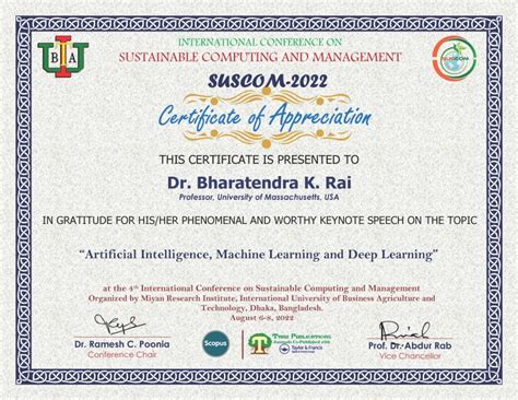 Thanks Iubat For The Opportunity To Give Keynote Talk On Ai Ml And Dl At The Conference