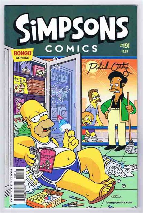 Simpsons 191 Nm Signed Wcoa Phil Ortiz 2012 Bongo Comics Pee Wee Comics