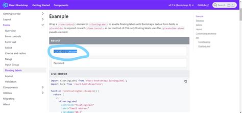 Label And Placeholder Displayed On Top Of Each Other Issue React Bootstrap React