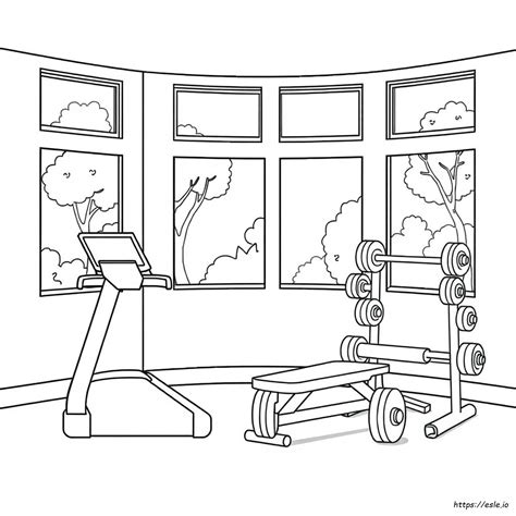 Gym Colouring Pages