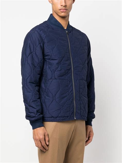 Polo Ralph Lauren Quilted Bomber Jacket Blue Farfetch Uk
