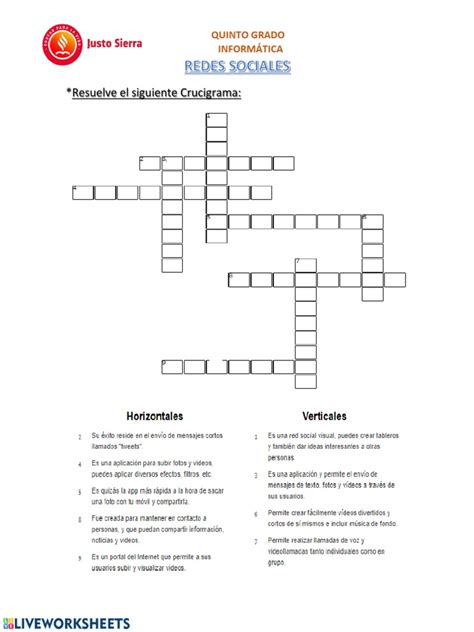Resuelve El Siguiente Crucigrama Quinto Grado Informática Pdf