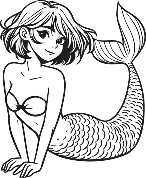 Mermaid Black And White Vector Art Icons And Graphics For Free Download