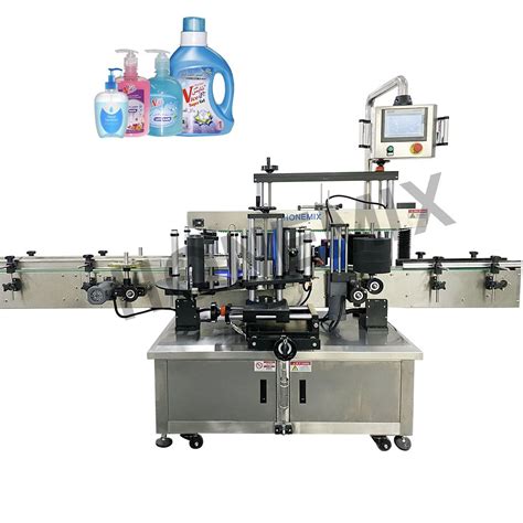 Hone Fully Automatic Two Sides Shampoo Bottle Label Machine Double Side