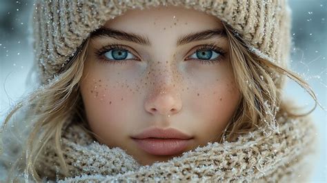 Portrait Of A Beautiful Norwegian Girl With Symmetrical Face And