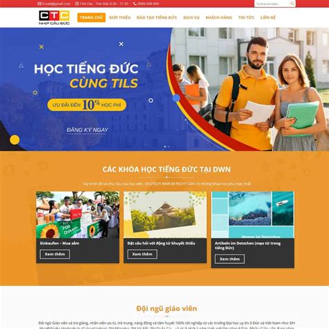source code theme wordpress trung tâm đào tạo tiếng Đức 2025 themevip
