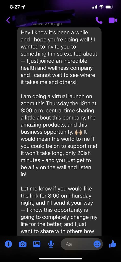 Fb Message From A Girl I Went To College With And Never Spoke To Since Which Company Do You