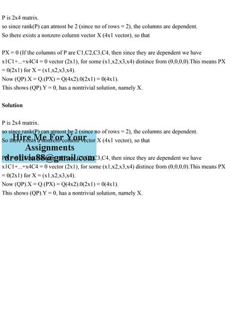 p is 2x4 matrix so since rank p can atmost be 2 since no of rows pdf