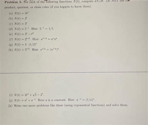 Solved Problem For Each Of The Following Functions N T Chegg