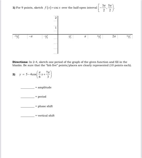 Solved 1 For 9 Points Sketch F X Csex Over The Half Open Chegg Com
