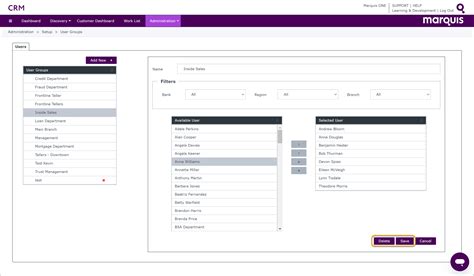 Crm Editing User Groups Marquis