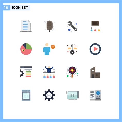 Modern Set Of 16 Flat Colors And Symbols Such As Plan Investment Flat