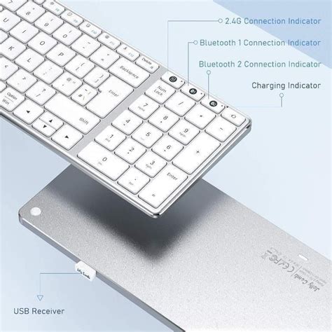 Jelly Comb Bluetooth Dual Device Connection Full Size Keyboard For Windows Mac Or Any Bluetooth