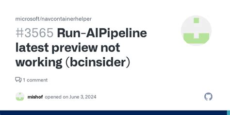 Run Alpipeline Latest Preview Not Working Bcinsider · Issue 3565