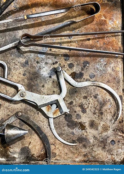 Tools Of The Glass Worker Stock Image Image Of Factory 249342323