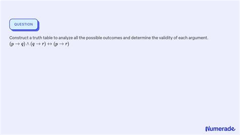 Solved Construct A Truth Table To Analyze All The Possible Outcomes